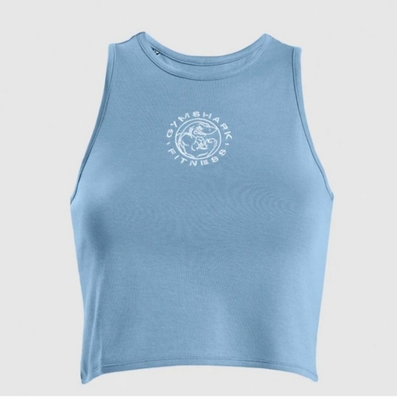 Gymshark | Tops | Final Sale Gymshark Legacy Fitness Crop Tank Blue ...
